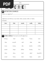 Underlining Adjectives Worksheet | PDF