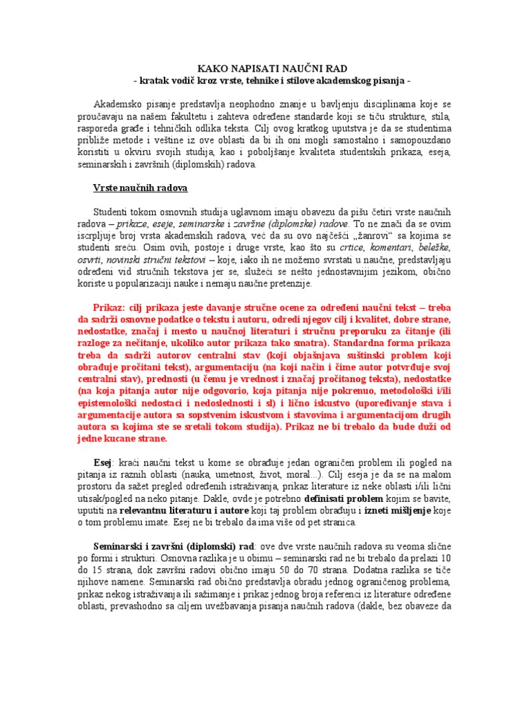 Kako Napisati Naucni Rad | PDF Kako Napisati Naucni Rad | PDF