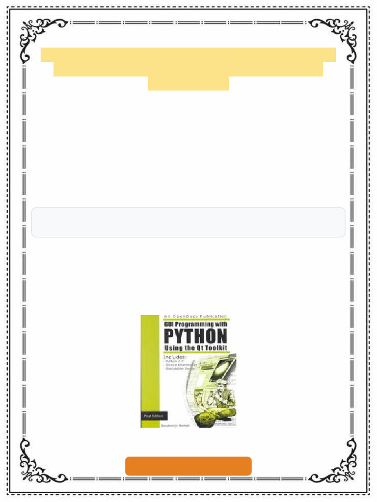 GUI Programming with Python QT Edition Boudewijn Rempt ebook 2025 mega edition | PDF | Copyright ...