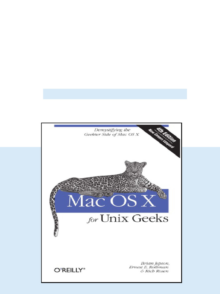 (Ebook) Mac OS X for Unix Geeks (Leopard) by Brian Jepson, Ernest E. Rothman, Rich Rosen ISBN ...