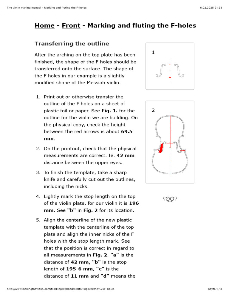 9.) Marking and Fluting The F-Holes | PDF | Musical Instruments