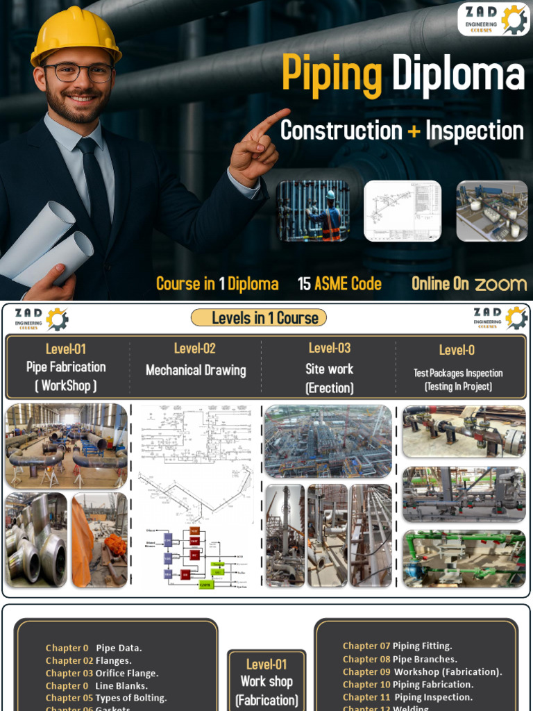 ASME Piping Diploma Course Overview | PDF | Pipe (Fluid Conveyance) | Valve