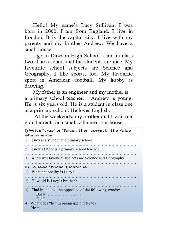 Reading Unit 1 | PDF