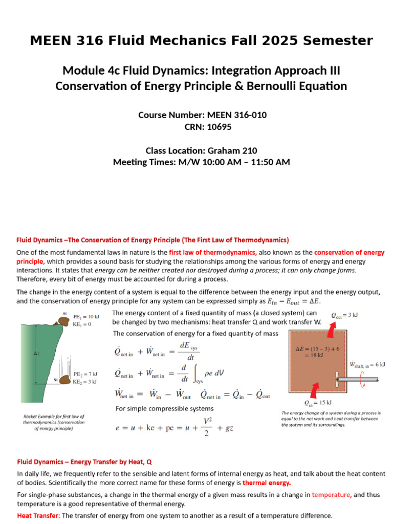 Module 4c - Fluid Dynamics Integration Approach III - CE & BE - MEEN ...