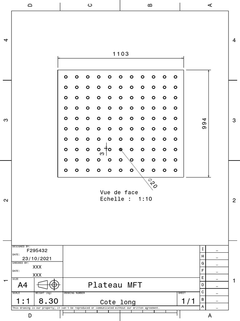 Technical Drawing for Plateau MFT Design | PDF