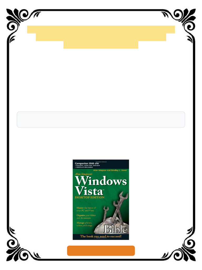 Alan Simpson S Windows Vista Bible Desktop Edition Alan Simpson Ebook Unlock Full Chapters | PDF ...