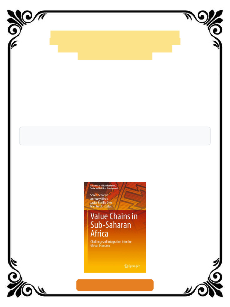 Value Chains in Sub Saharan Africa Challenges of Integration Into The ...