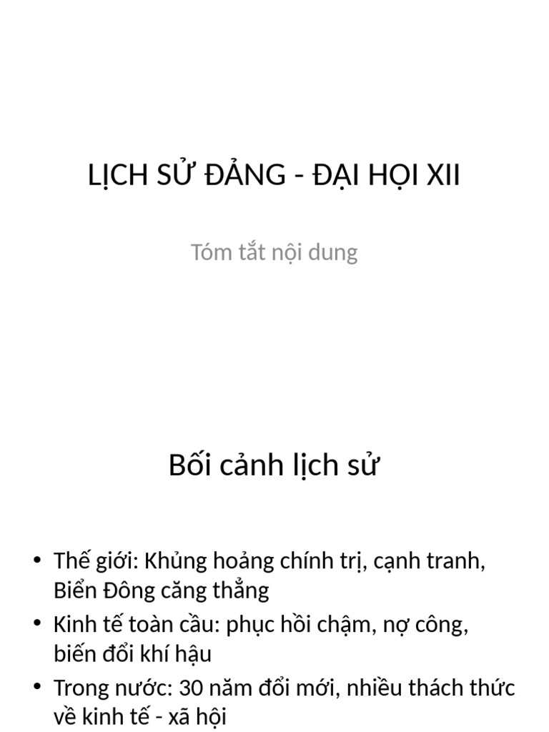 Lich Su Dang Dai Hoi XII | PDF