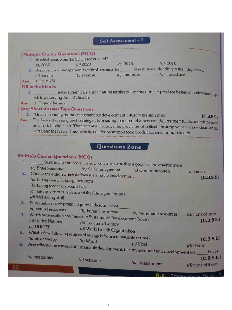 Class 10 (Green Skills) | PDF