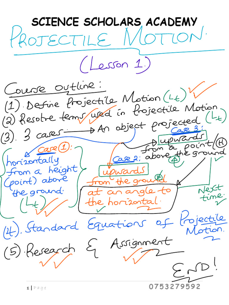 Projectile Motion Lesson 1 - Ssa? | PDF