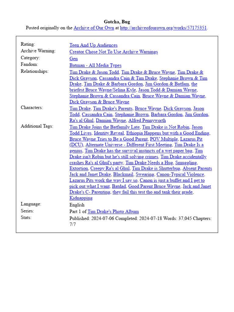 Fictional Analysis of the PTSD of Jason Todd | PDF | Batman