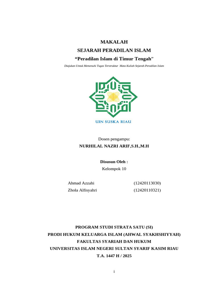 Peradilan Islam di Timur Tengah | PDF