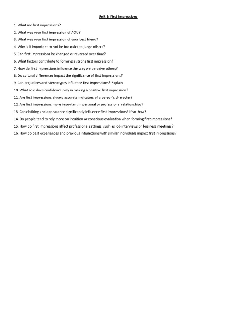 Unit Discussion Questions | PDF | Happiness | Behavioural Sciences