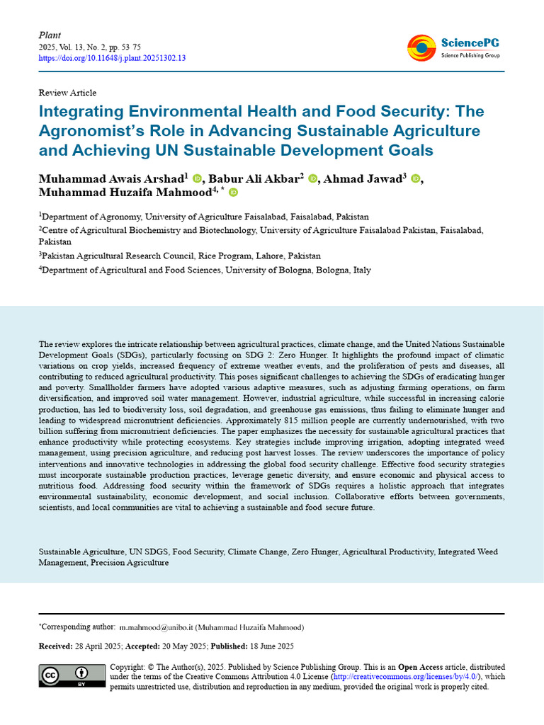 2025-Integrating Environmental Health and Food Security The | PDF ...