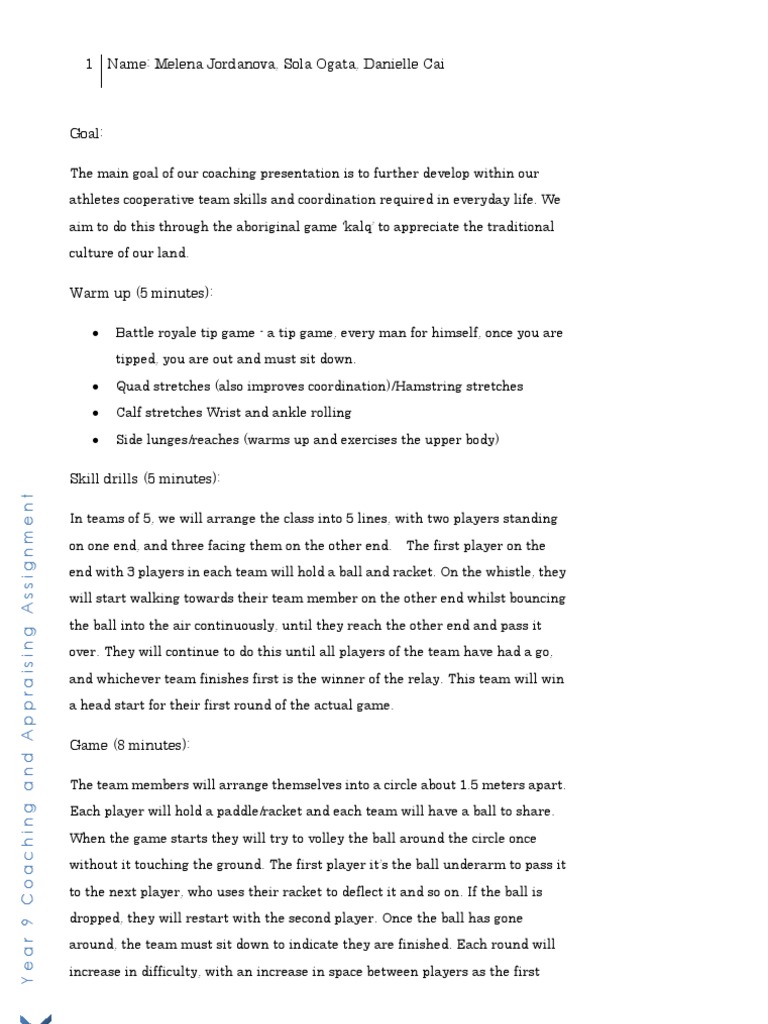 Kalq Game Coaching | PDF | Athletic Sports | Ball Games