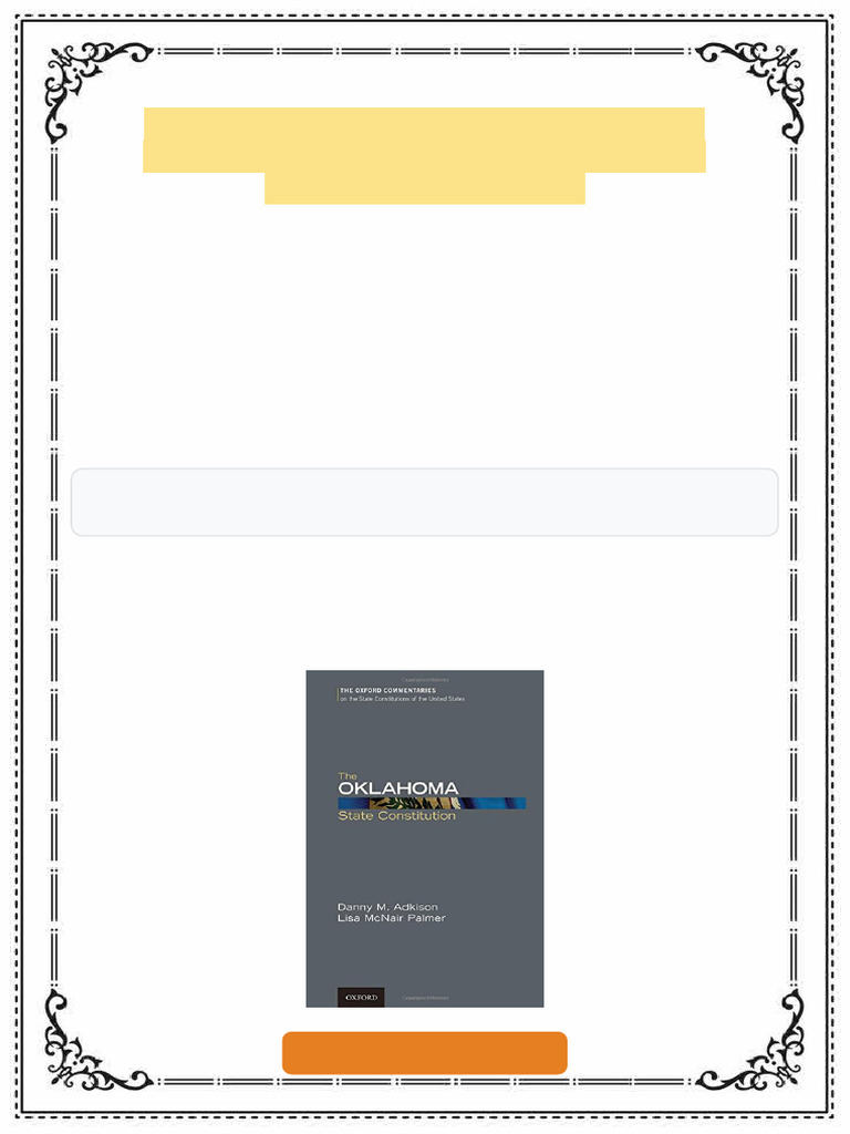 The Oklahoma State Constitution 1st Edition Danny M. Adkison Ebook With ...