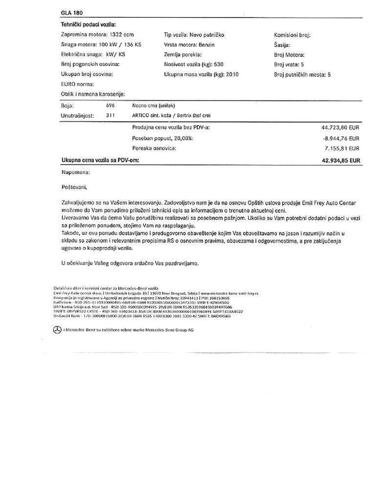 Gla Informativna Ponuda SRB | PDF