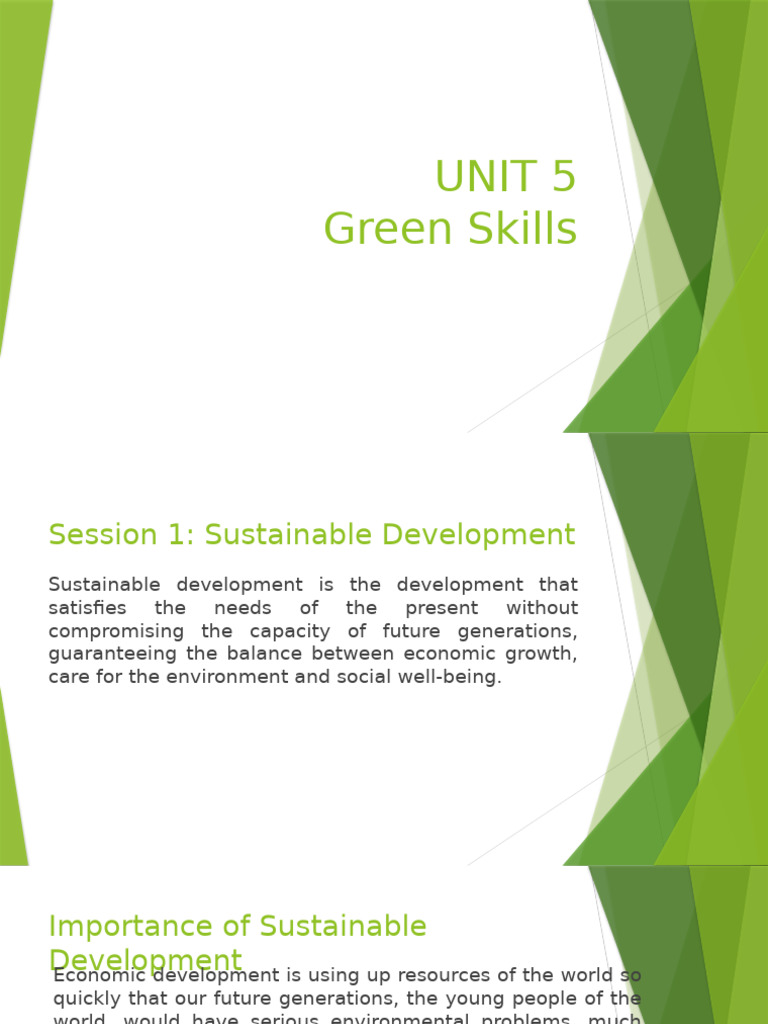 Class 10 Unit 5 Green Skills | PDF | Sustainability | Sustainable ...