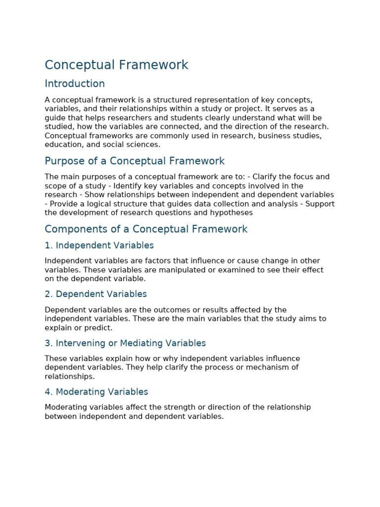 Understanding Conceptual Frameworks in Research | PDF | Dependent And ...