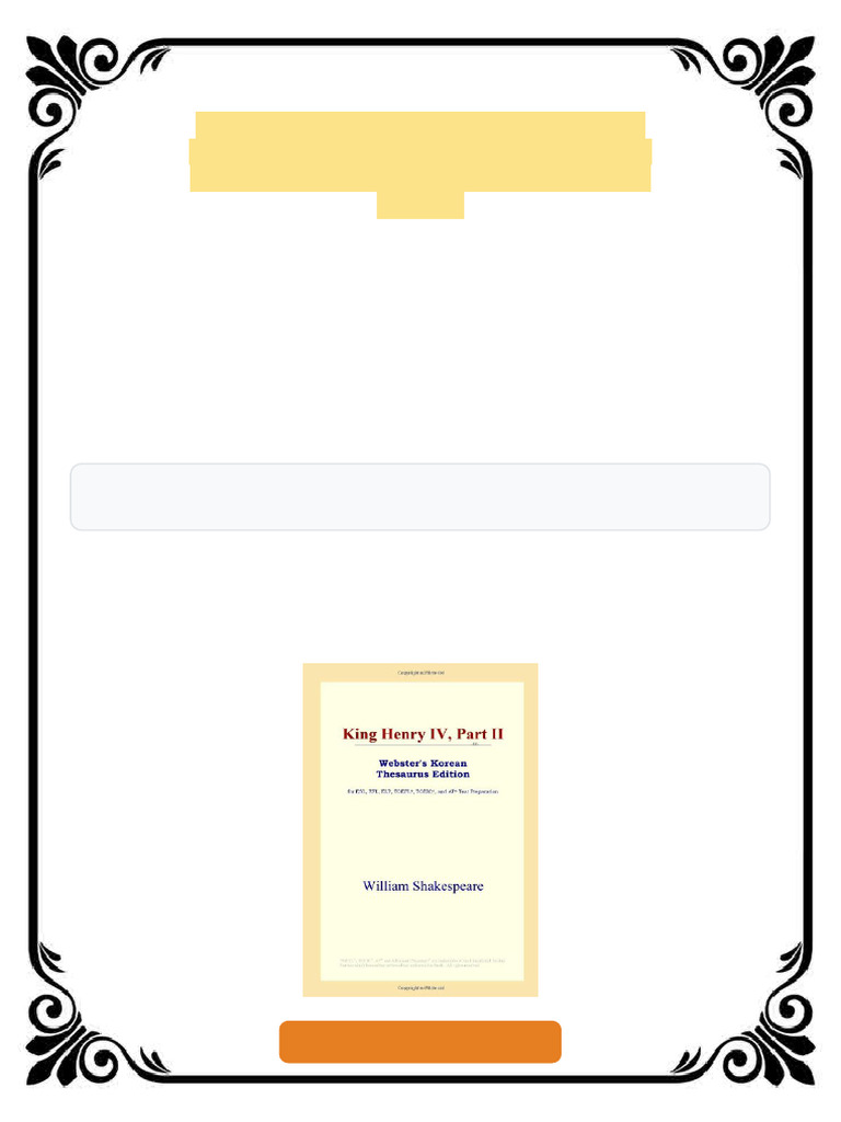 King Henry IV Part II Webster s Korean Thesaurus Edition William Shakespeare ebook 2025 newest ...