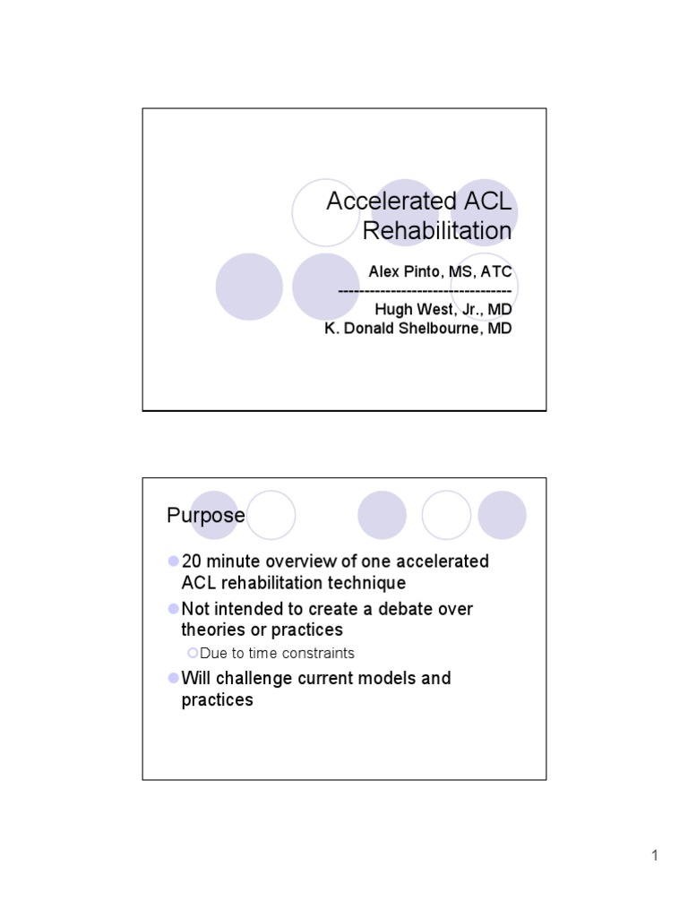 Accelerated ACL Rehabilitation 2007 | PDF | Anatomical Terms Of Motion ...
