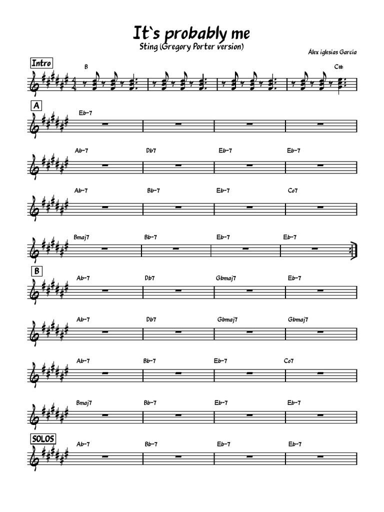 It's Probably Me Score | PDF