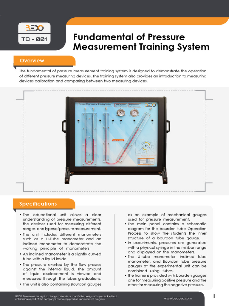 Pressure Measurement Training System | PDF | Pressure Measurement ...