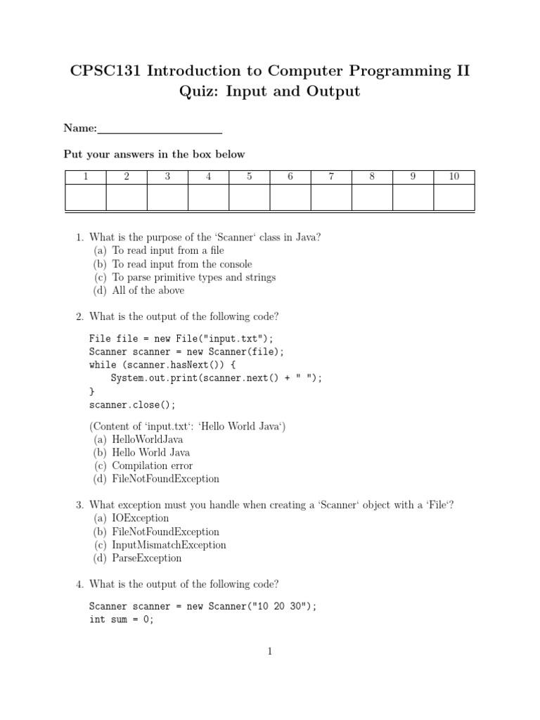 CPSC131_Q04_InputOutput | PDF | Computer Engineering | Computer Science