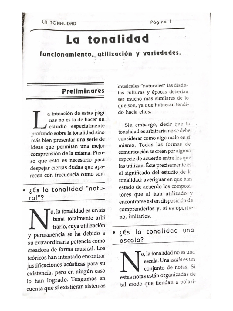 La Tonalidad | PDF