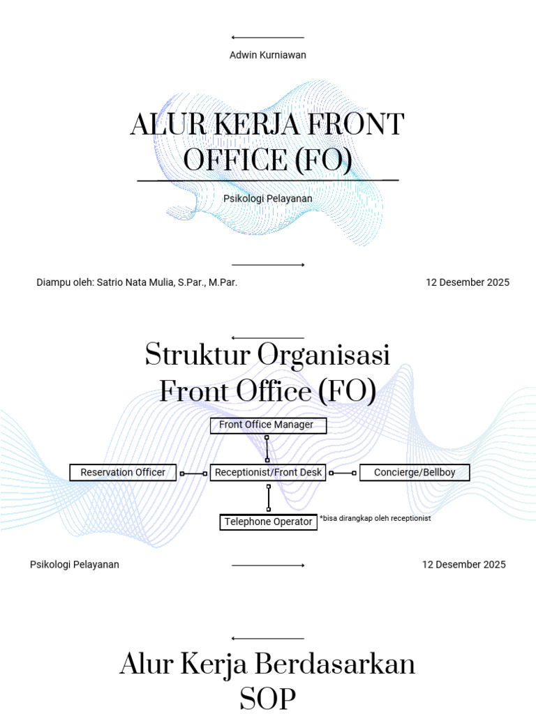 ALUR KERJA & SOP FRONT OFFICE (FO) | PDF