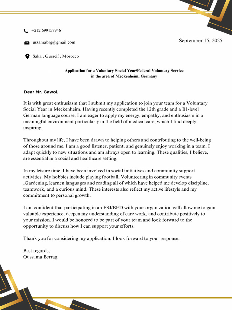 Motivation Letter | PDF