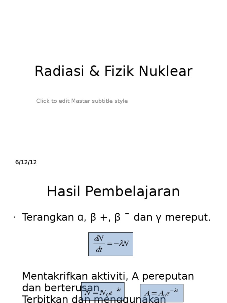 20120531130532radiasi And Fizik Nuklear Pdf Peluruhan Radioaktif Fisika Eksperimental 