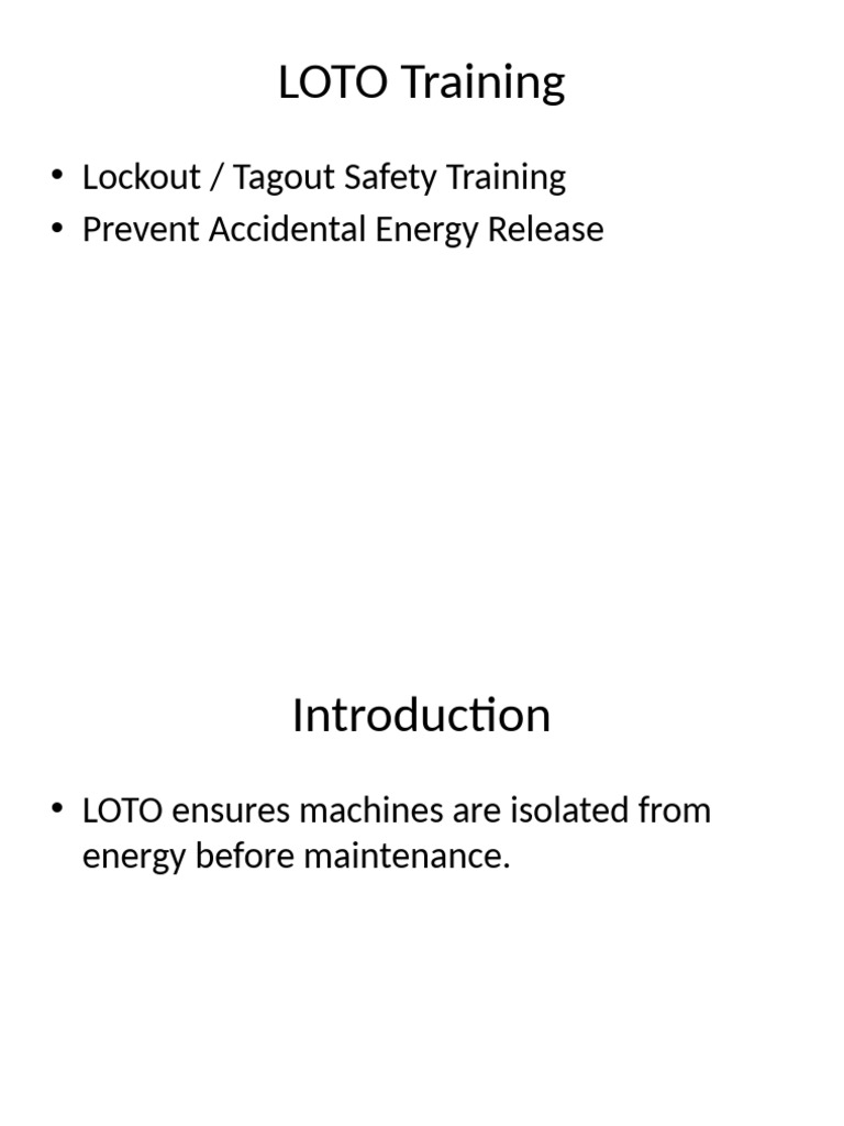 LOTO Safety Training Guide | PDF