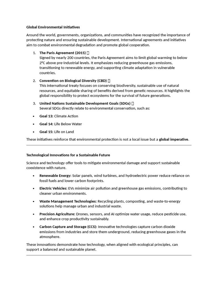 Global Environmental Initiatives | PDF | Climate Change Mitigation ...