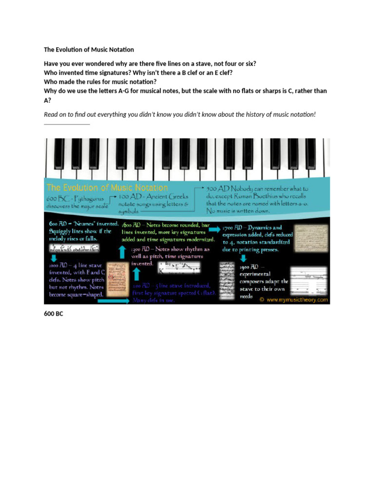 History of Music Notation Evolution | PDF | Musical Notation | Musicology