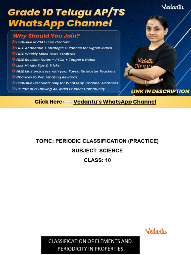 Click Here Vedantu'S Whatsapp Channel | PDF | Periodic Table | Ion