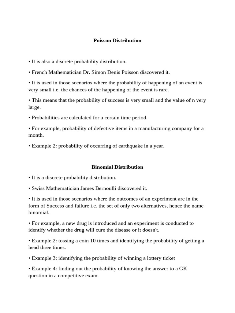 Unit 4.4 Poisson Distribution | PDF