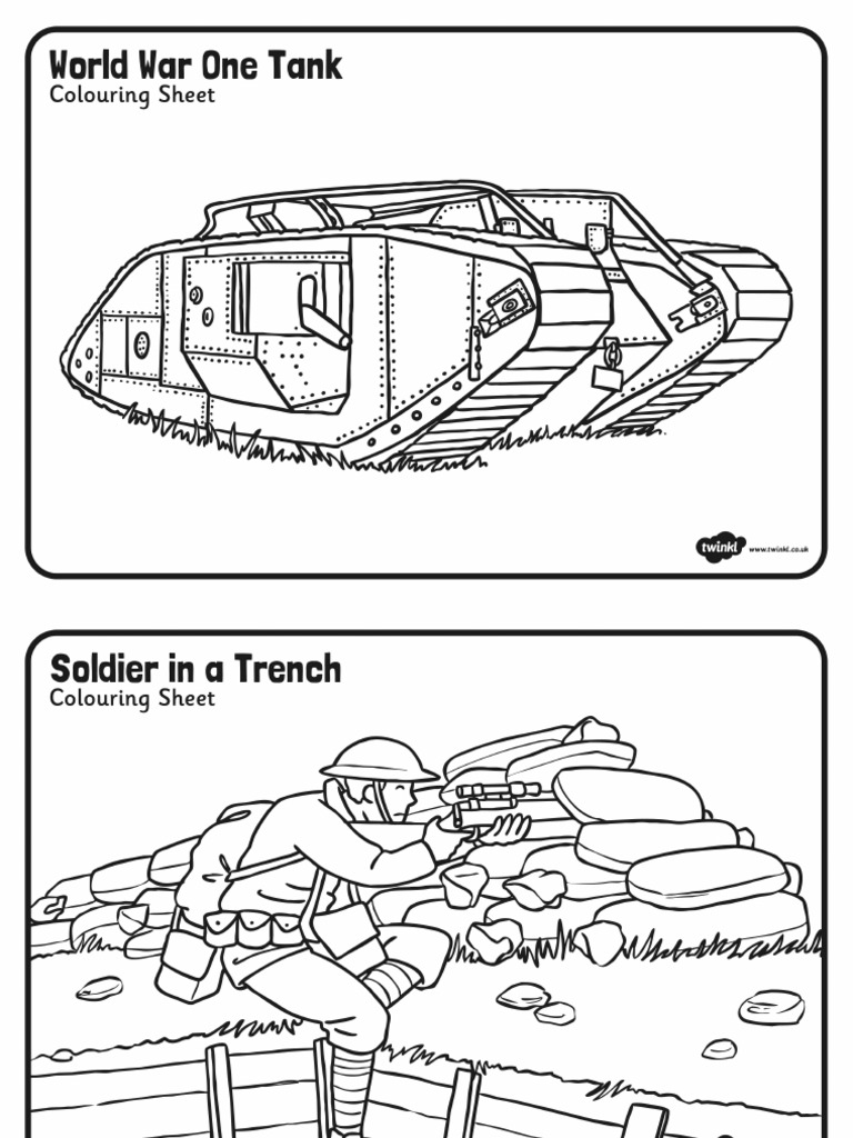 World War One World War One Colouring Sheet Pack | PDF