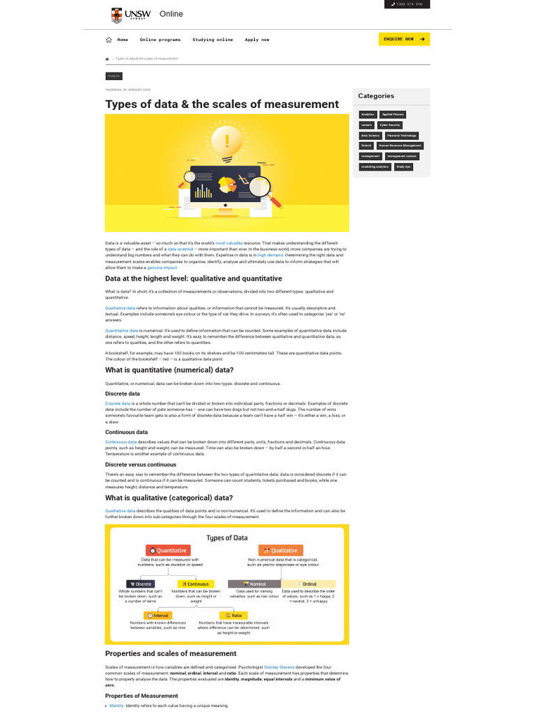 Understanding Data Types & Scales | PDF | Level Of Measurement | Statistics