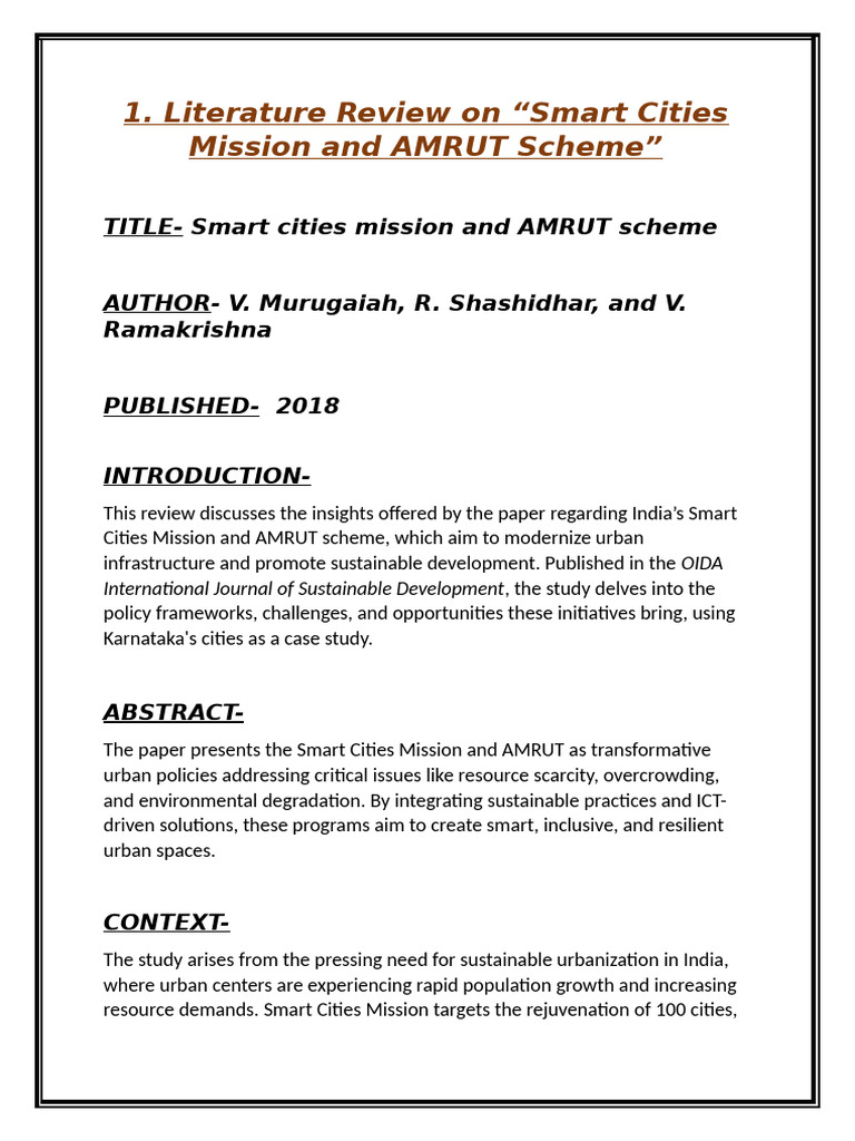 Urban Geography Literature Review | PDF | Sustainability | Ecology