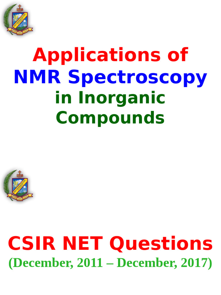 NMR Spectroscopy Applications in Inorganics | PDF | Proton Nuclear ...