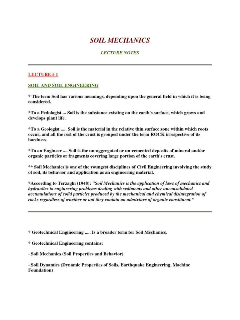 Soil Notes | PDF | Soil Mechanics | Porosity