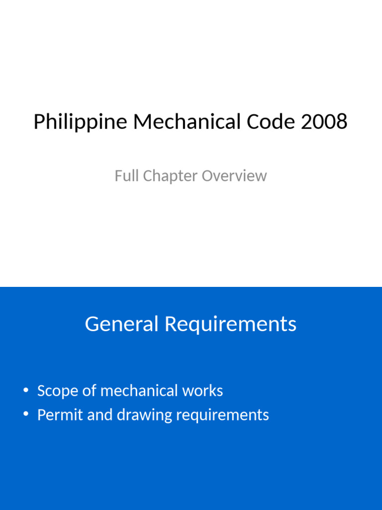 Philippine Mechanical Code Overview (1) | PDF | Elevator | Crane (Machine)