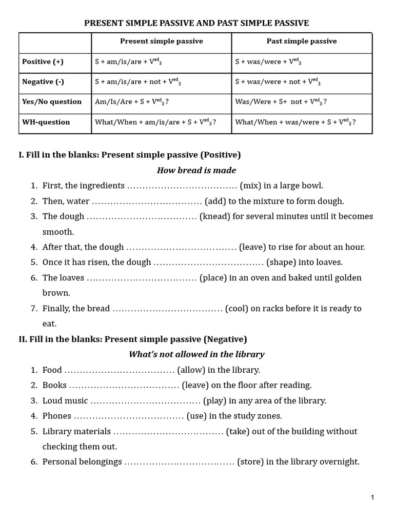 Portal 2B - 8C Present and Past Simple Passive | PDF | Dough | Breads