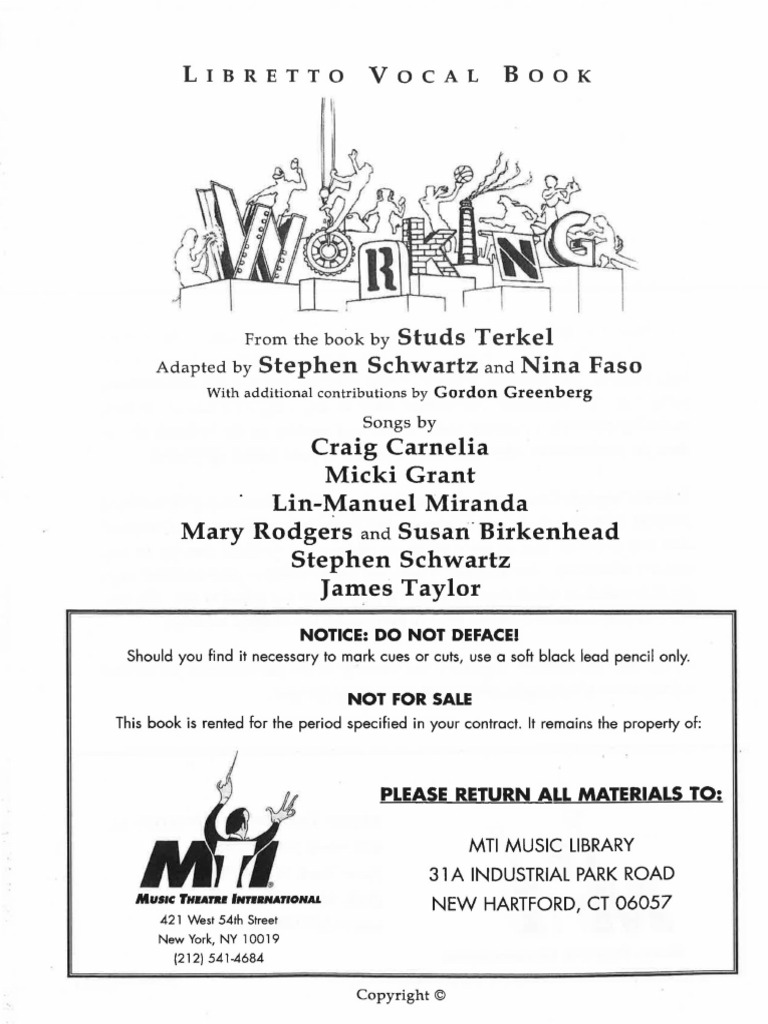 Working Musical Libretto Overview | PDF | Copyright