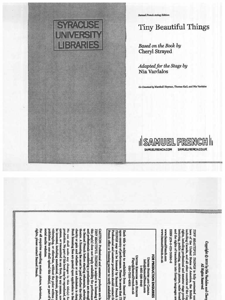 Tiny Beautiful Things Script | PDF