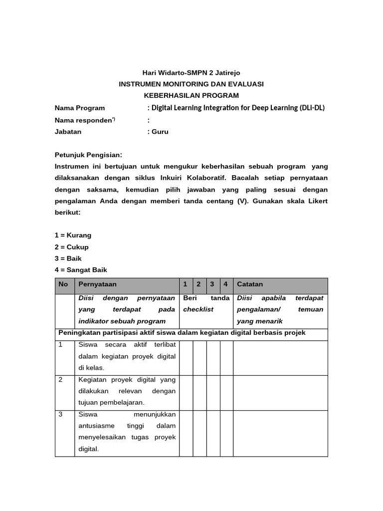 Evaluasi Keberhasilan Program DLi-DL | PDF