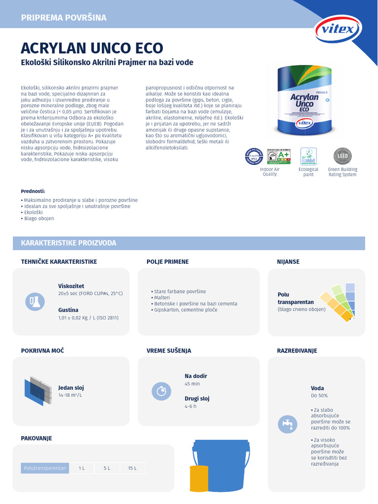 TDS Acrylan Unco Eco RS-1 | PDF