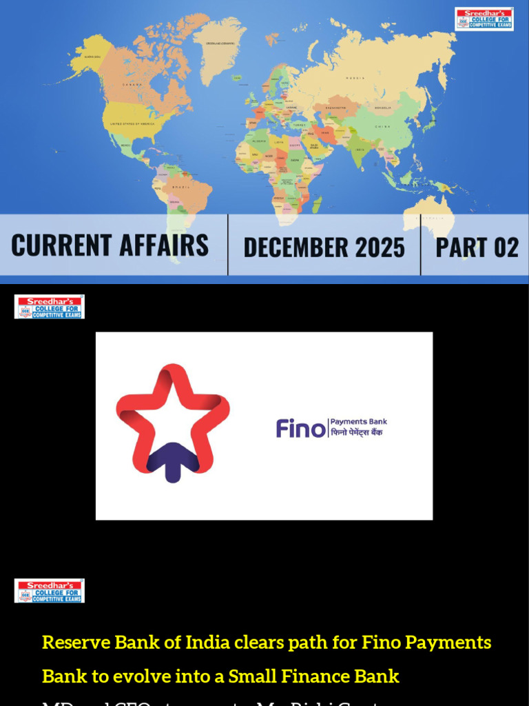 Current Affairs-weekly Session-ppt_december 2025 Part-2 | PDF | Banks ...