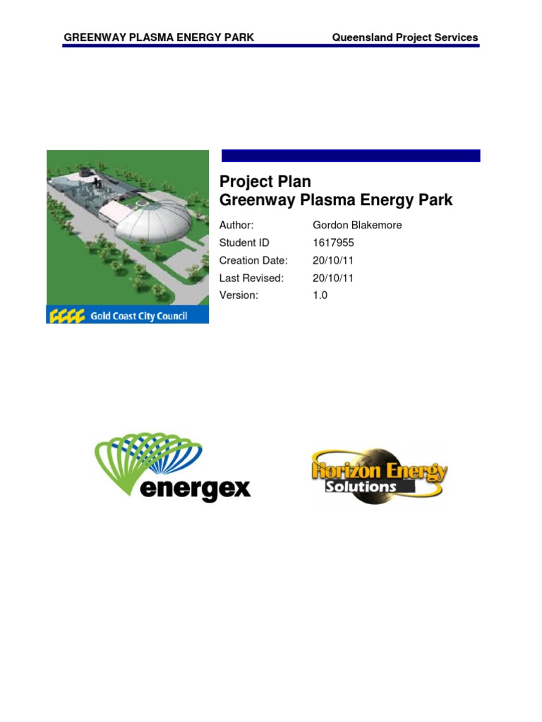 Project Plan Greenway Plasma Energy Park | PDF | Gasification | Project ...